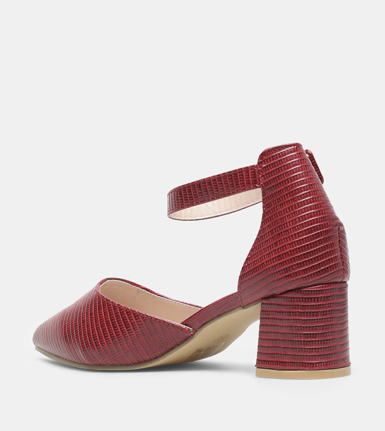 Buy HIS & HERS Textured Mules In Wine | 6thStreet UAE