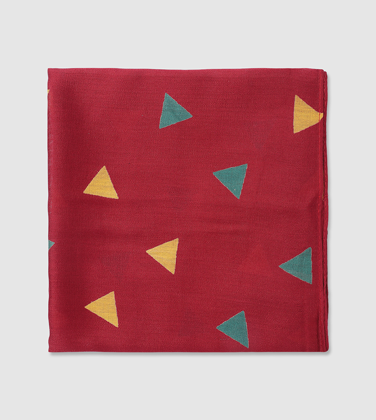 Buy HIS & HERS Printed Woven Scarf In Red | 6thStreet Qatar