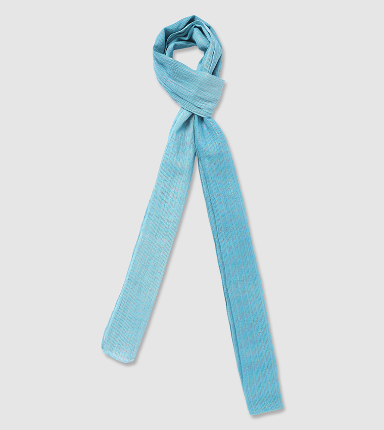 Buy HIS & HERS Solid Woven Scarf In Blue | 6thStreet Bahrain