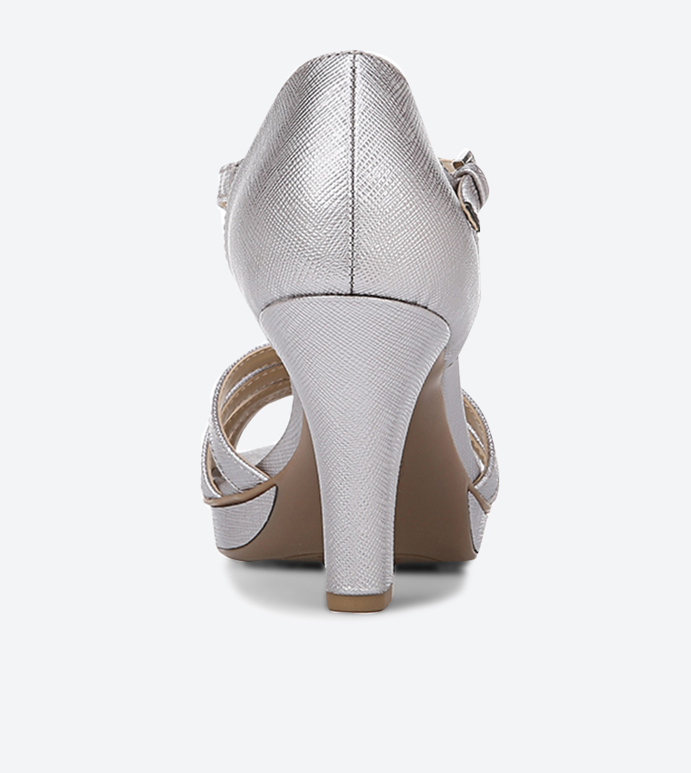 Buy Naturalizer Delina High Heel Strappy Sandals Silver In Silver ...