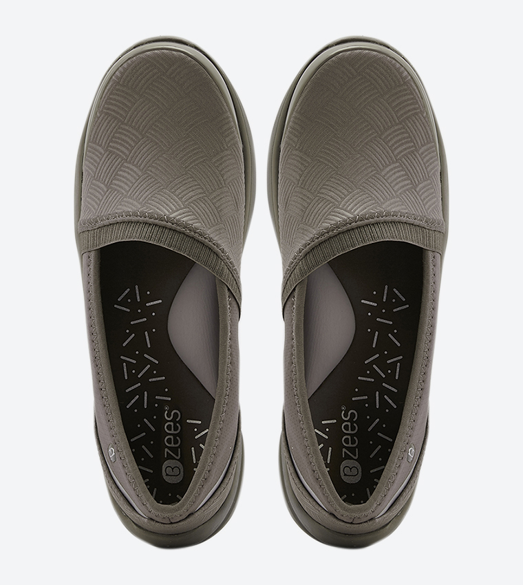 Buy Bzees Lollipopp Round Toe Slip Ons Green In Green | 6thStreet Kuwait