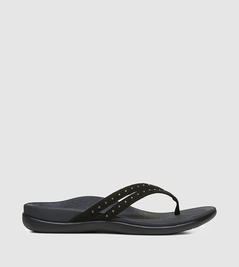 Buy Vionic Round Toe Flip Flop In Black | 6thStreet UAE