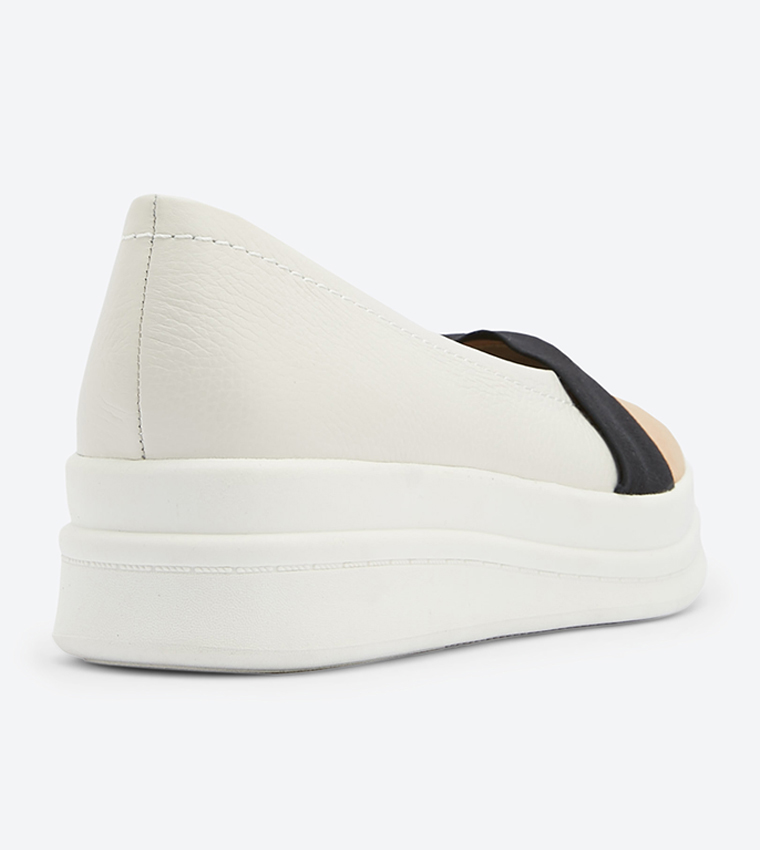 Buy Naturalizer Yuri Round Toe Rubber Sole Slip Ons White In White ...