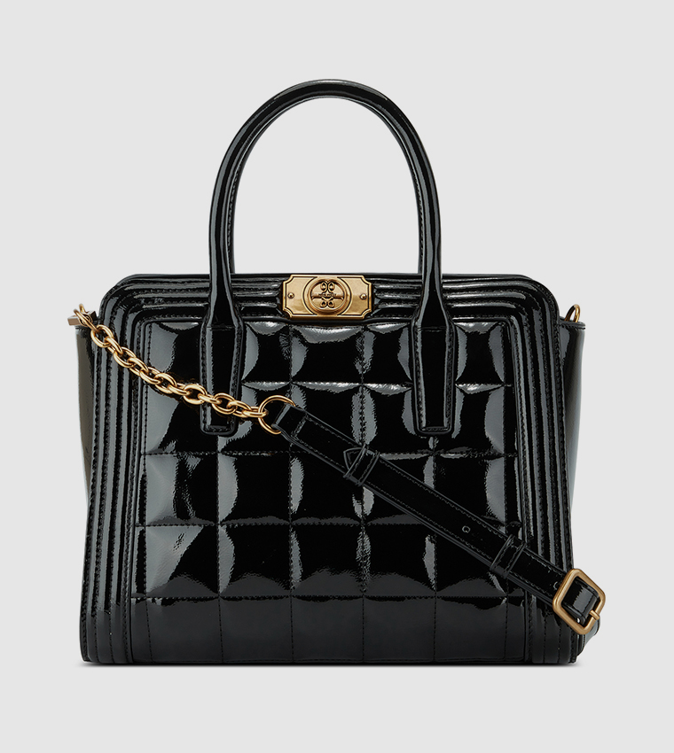Buy Nine West ADE JET SET Quilted Satchel Bag In Black | 6thStreet UAE