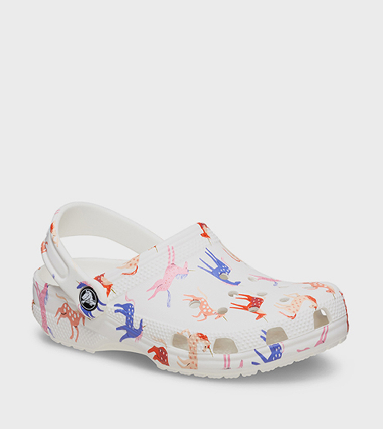 Buy Crocs Toddlers' Classic Character Print Clog In White | 6thStreet UAE