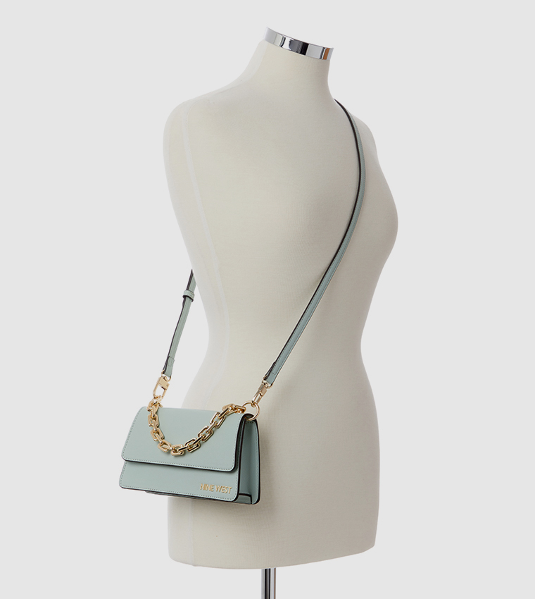 Buy Nine West ANAIS Mini Chain Accent Flap Crossbody Bag In Blue ...