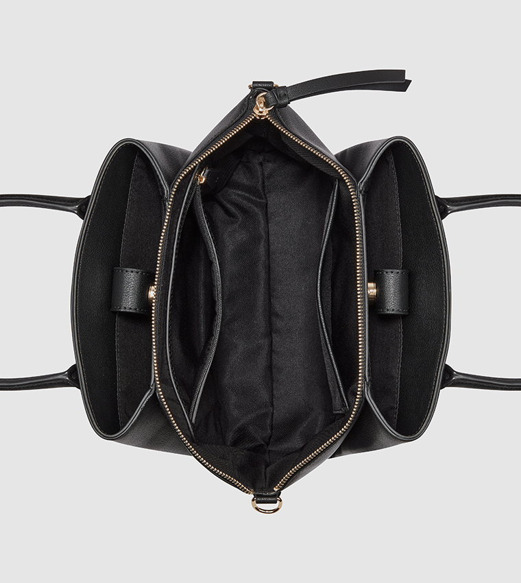 Buy Nine West CAMAS Jet Set Satchel Bag In Black | 6thStreet Qatar