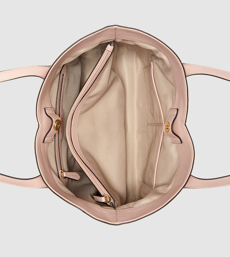 Buy Nine West CHEYENNE Jet Set Snap Button Closure Tote Bag In Pink ...