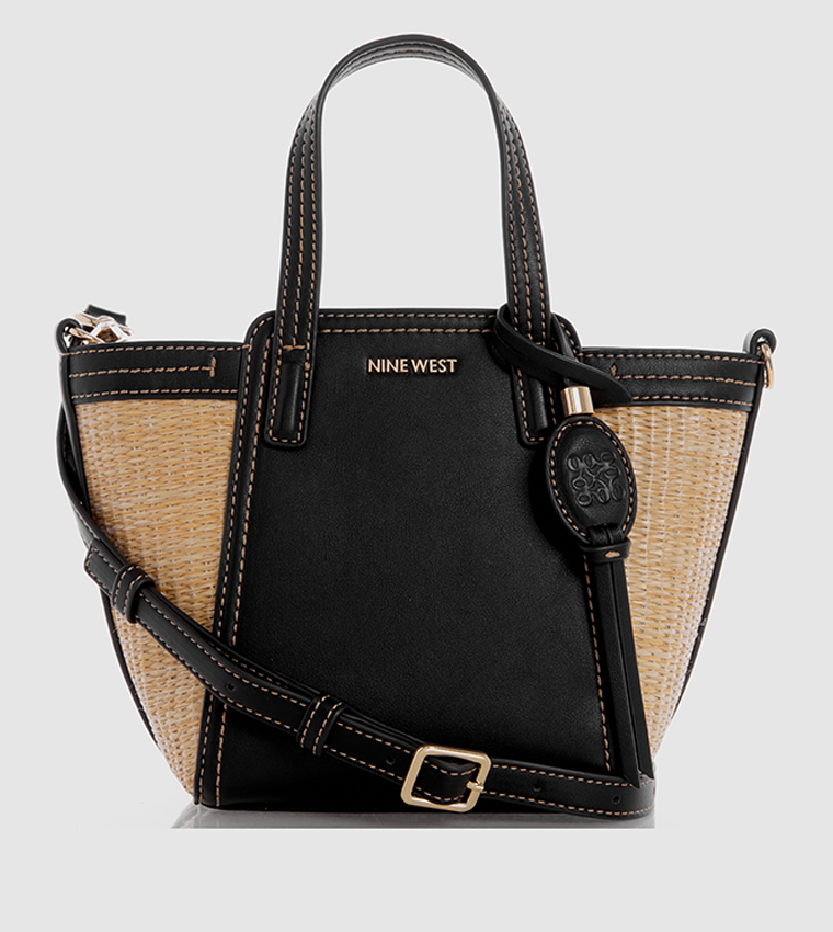 Buy Nine West JENAE Elite Color Block Mini Tote Bag In Black ...