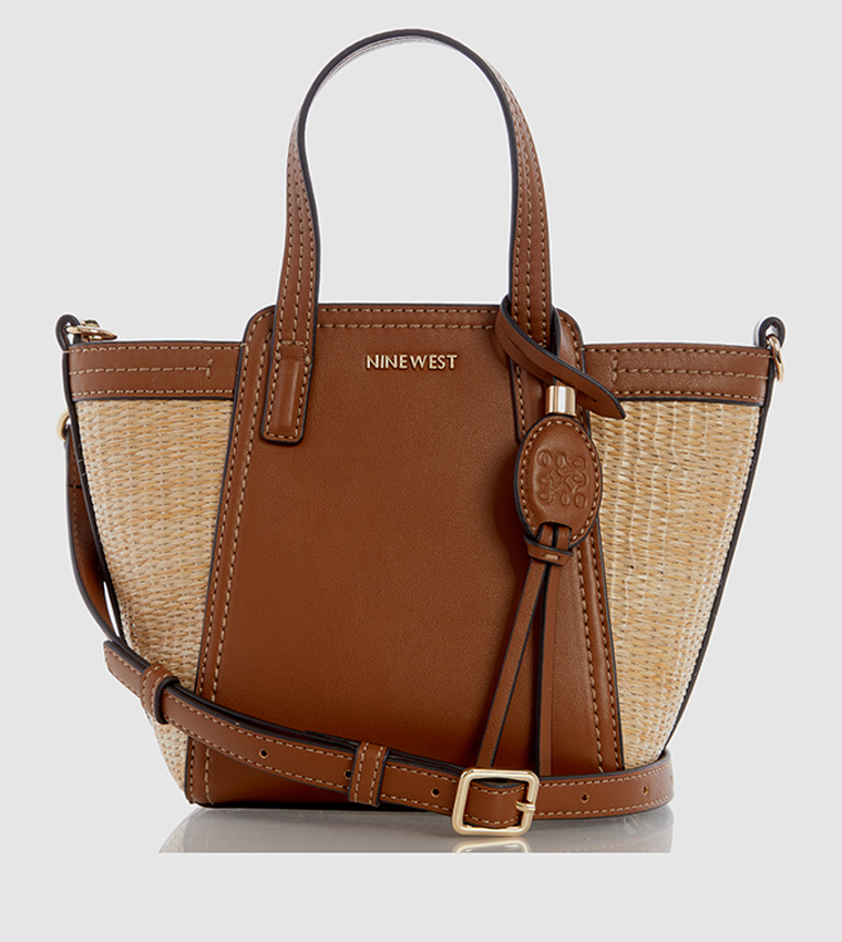 Buy Nine West JENAE Elite Color Block Mini Tote Bag In SADDLE TAN ...