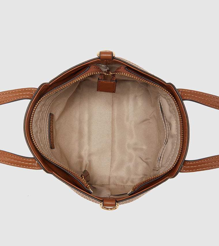 Buy Nine West JENAE Elite Color Block Mini Tote Bag In SADDLE TAN ...