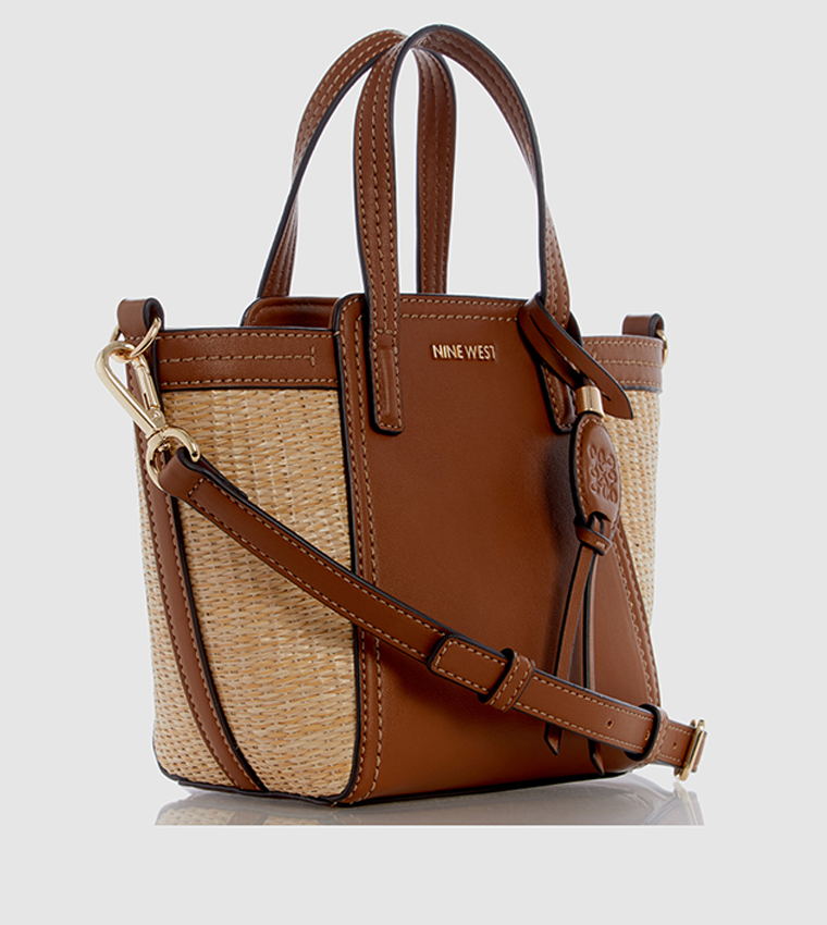 Buy Nine West JENAE Elite Color Block Mini Tote Bag In SADDLE TAN ...