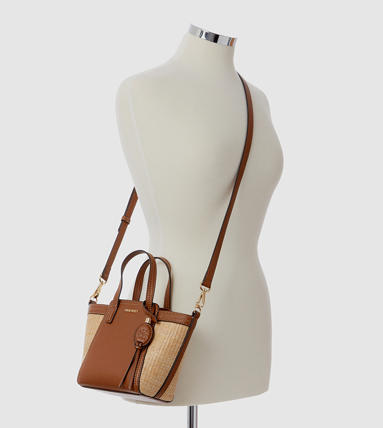 Buy Nine West JENAE Elite Color Block Mini Tote Bag In SADDLE TAN ...