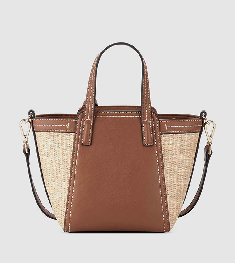 Buy Nine West JENAE Elite Color Block Mini Tote Bag In SADDLE TAN ...