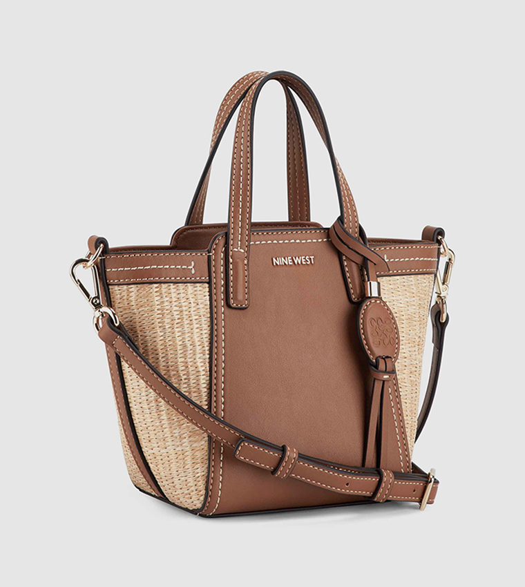 Buy Nine West JENAE Elite Color Block Mini Tote Bag In SADDLE TAN ...