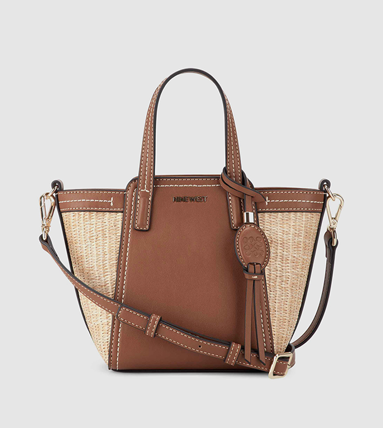 Buy Nine West JENAE Elite Color Block Mini Tote Bag In SADDLE TAN ...