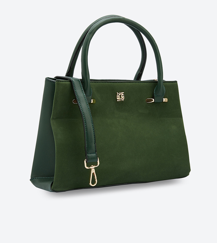 Buy Naturalizer Freida Top Handle Zip Closure Satchel Bag Green In ...