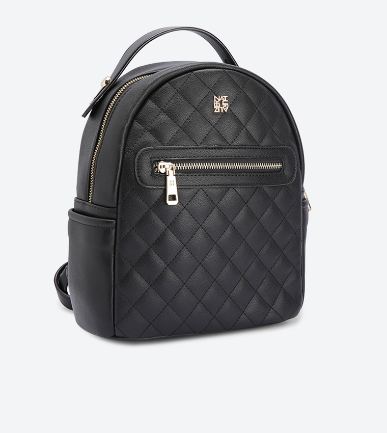 Buy Naturalizer Oleander Quilted Top Zip Closure Backpack Black In ...