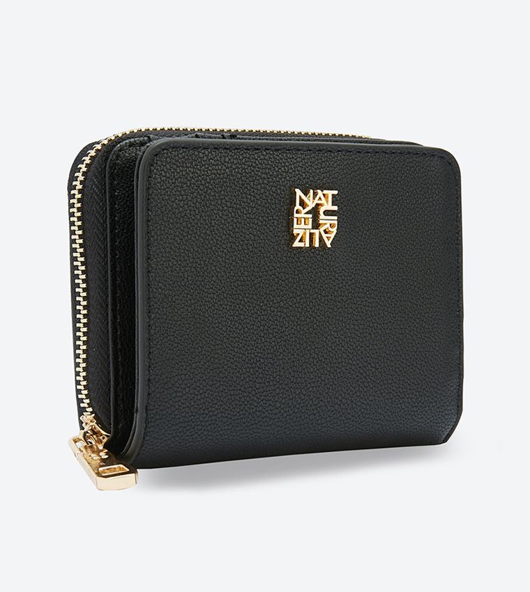 Buy Naturalizer Carol Zip Around Magnetic Snap Closure Wallet Black In ...
