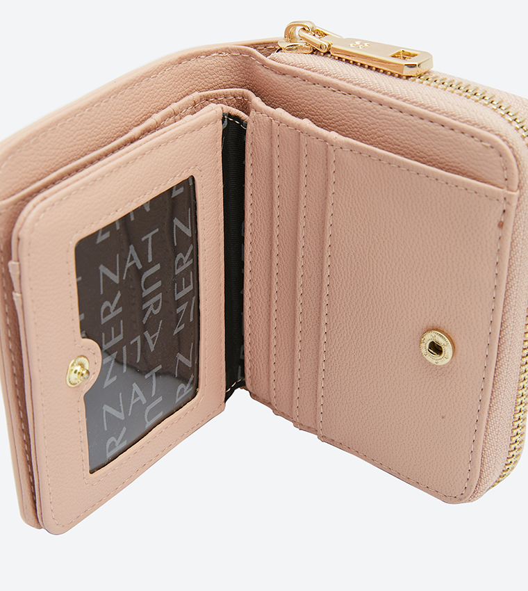 Buy Naturalizer Carol Zip Around Magnetic Snap Closure Wallet Pink In ...