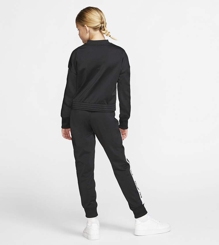 Buy Nike Sportswear Tricot Front Zip Closure Tracksuit (2 Pcs) Black In ...