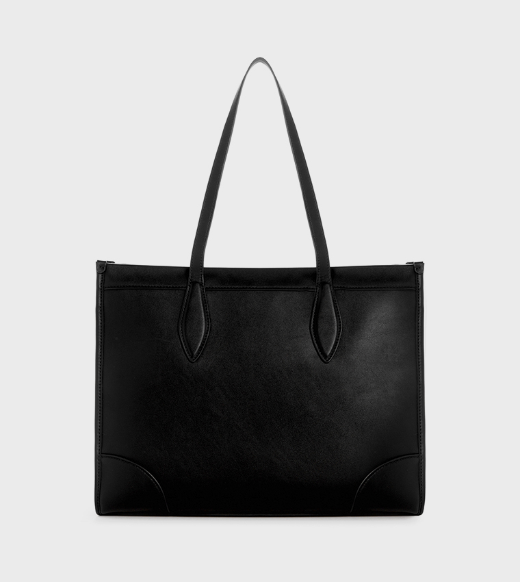 Buy Nine West GRAYSEN Jet Set Metal Accent Tote Bag In Black ...