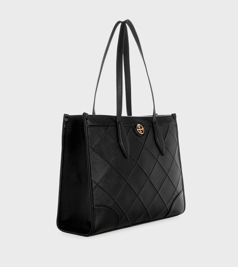 Buy Nine West GRAYSEN Jet Set Metal Accent Tote Bag In Black ...