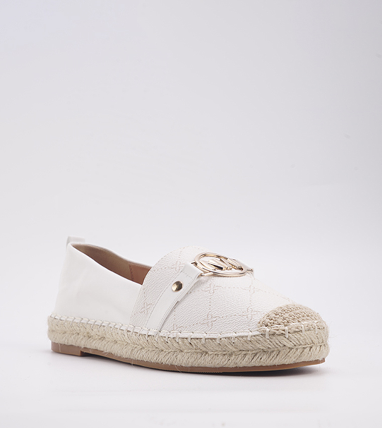 Buy Nine West JANNY Logo Detail Espadrilles In Off White | 6thStreet Qatar