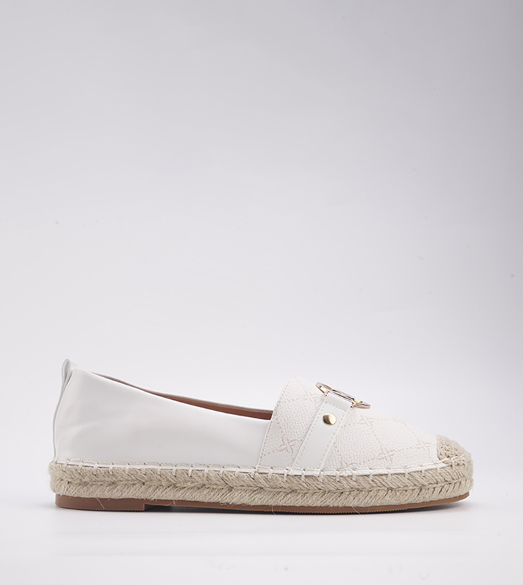 Buy Nine West JANNY Logo Detail Espadrilles In Off White | 6thStreet Qatar