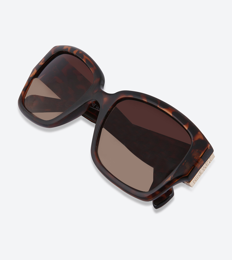 Buy Nine West Brown Colored Retro Square Frame Sunglasses In Brown ...