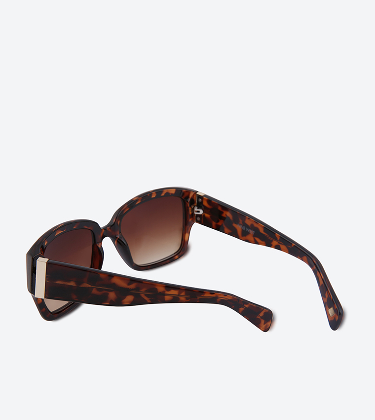 Buy Nine West Brown Colored Retro Square Frame Sunglasses In Brown ...