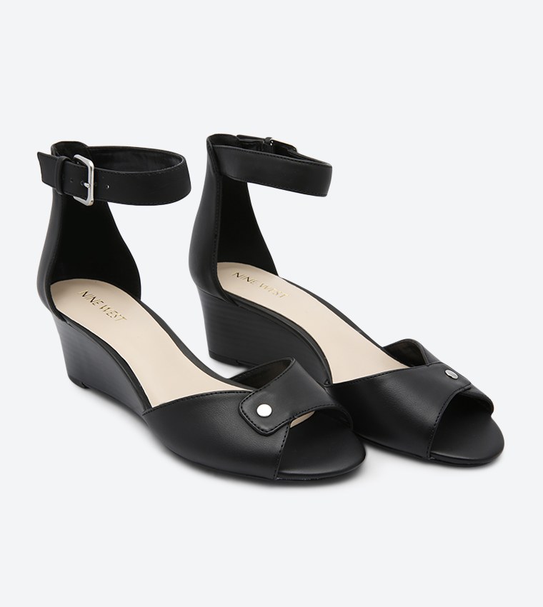 Buy Nine West Patiam Ankle Strap Sandals Black NW7PATIAM3 In Black | 6thStreet Saudi Arabia