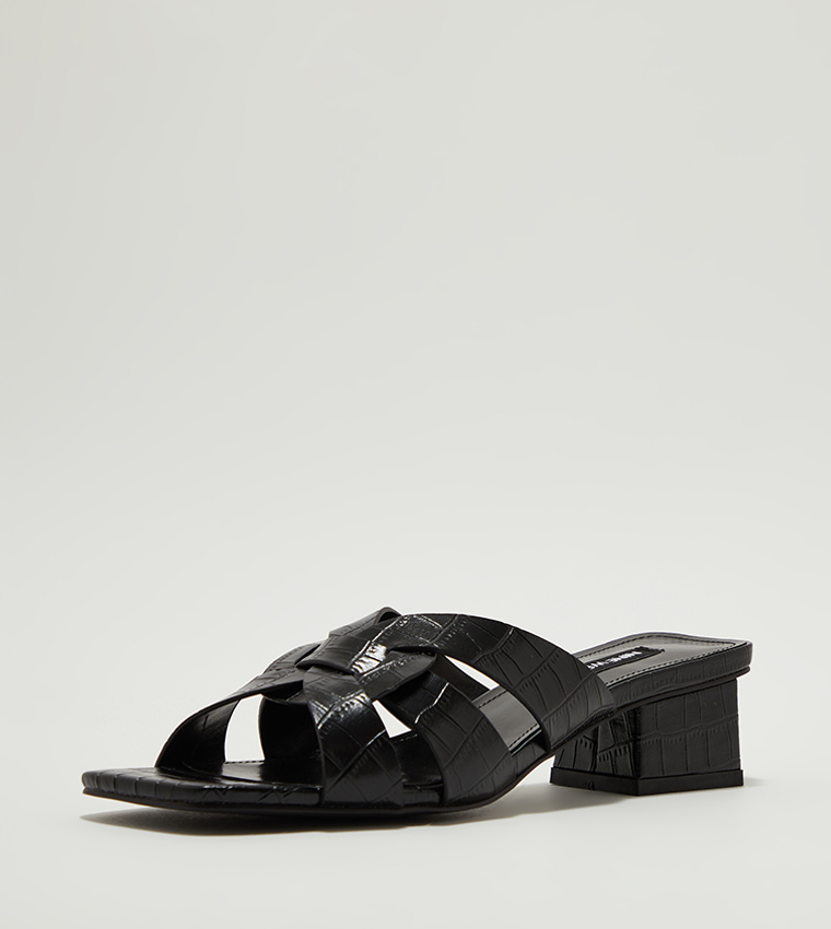 Buy Nine West ANDY AK Block Heel Sandals In Black | 6thStreet UAE