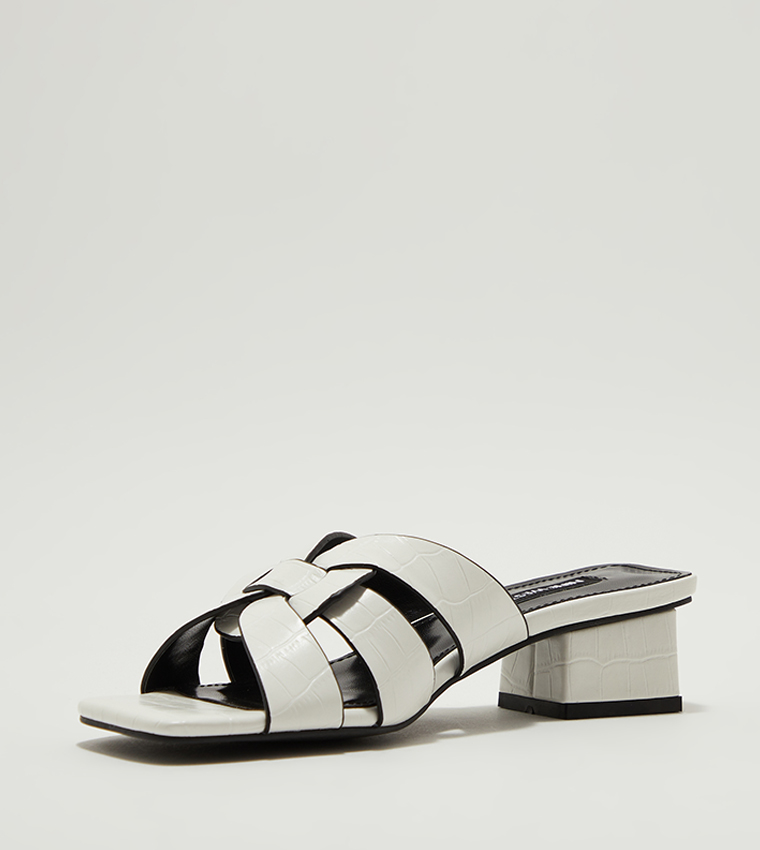 Buy Nine West ANDY AK Block Heel Sandals In White | 6thStreet UAE