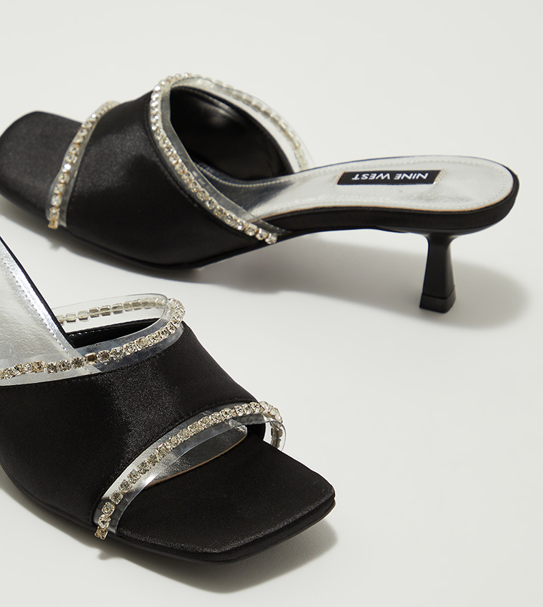 Buy Nine West ANSON AK Embellished Heel Sandals In Black | 6thStreet UAE