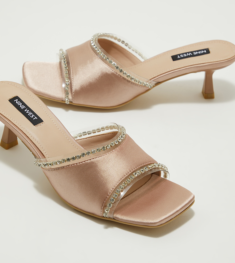 Buy Nine West ANSON AK Embellished Heel Sandals In Pink | 6thStreet UAE