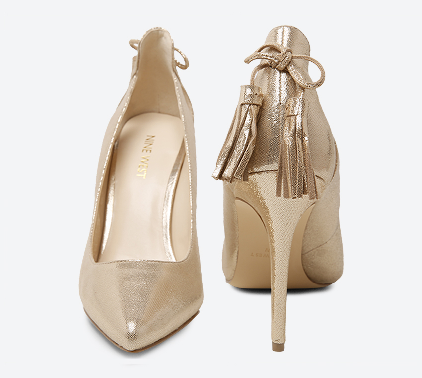 Buy Nine West Erienne High Heel Gold In Gold | 6thStreet Qatar