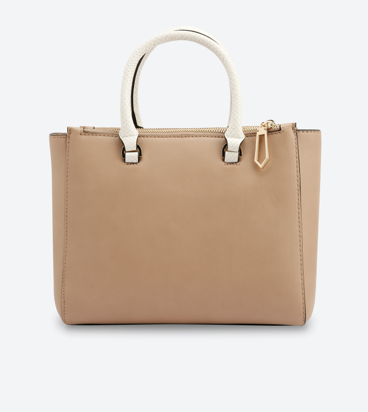 Buy Nine West Cecylia Zip Closure Tote Bag Beige NWNGB100106 In Beige ...