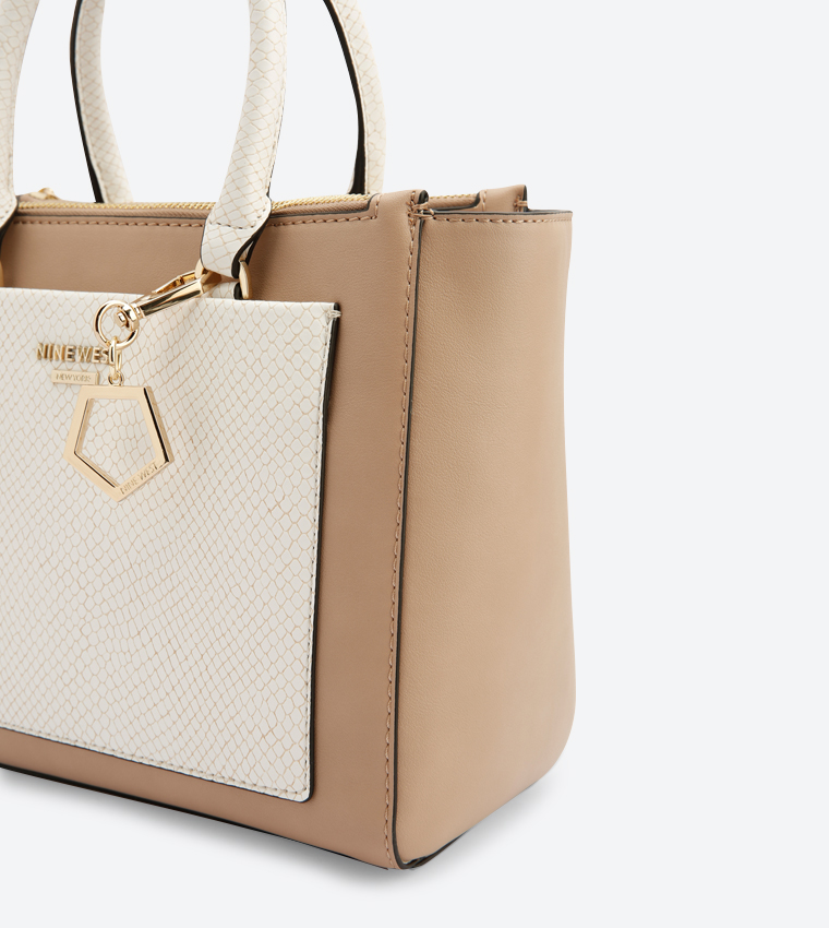 Buy Nine West Cecylia Zip Closure Tote Bag Beige NWNGB100106 In Beige ...