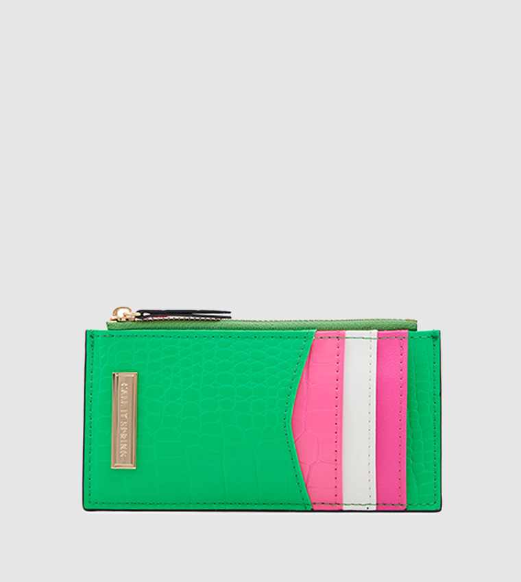 Buy Call It Spring Colorblocked Basic Wallet In Green | 6thStreet UAE