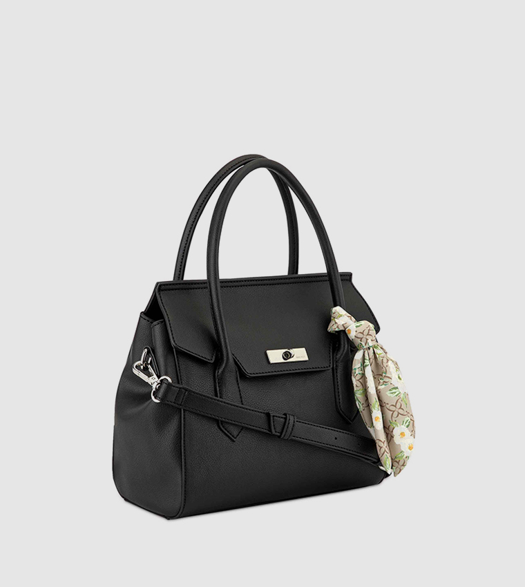 Buy Nine West HARMON Logo Detail Satchel Bag In Black | 6thStreet UAE