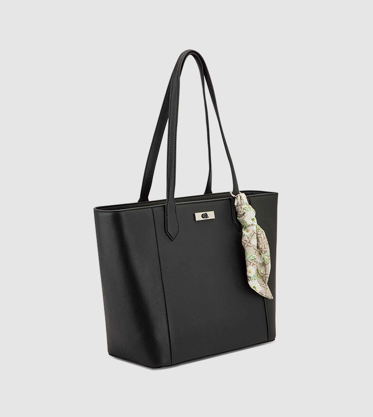 Buy Nine West HARMON Textured Logo Detail Tote Bag In Black | 6thStreet UAE
