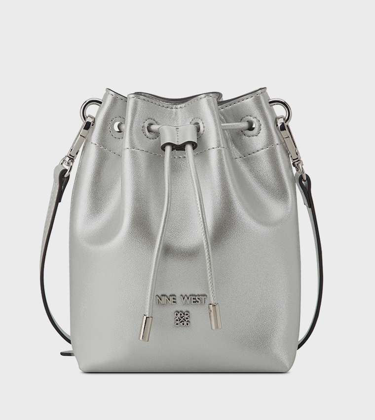 Buy Nine West CIRILLA Metallic Drawstring Bag In Silver | 6thstreet UAE