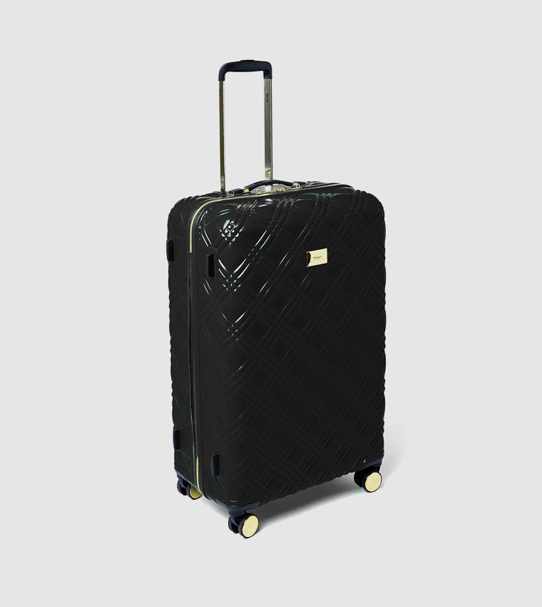 Buy Dune London Logo Detail Hard Shell Trolley Bag, 77cm In Black ...