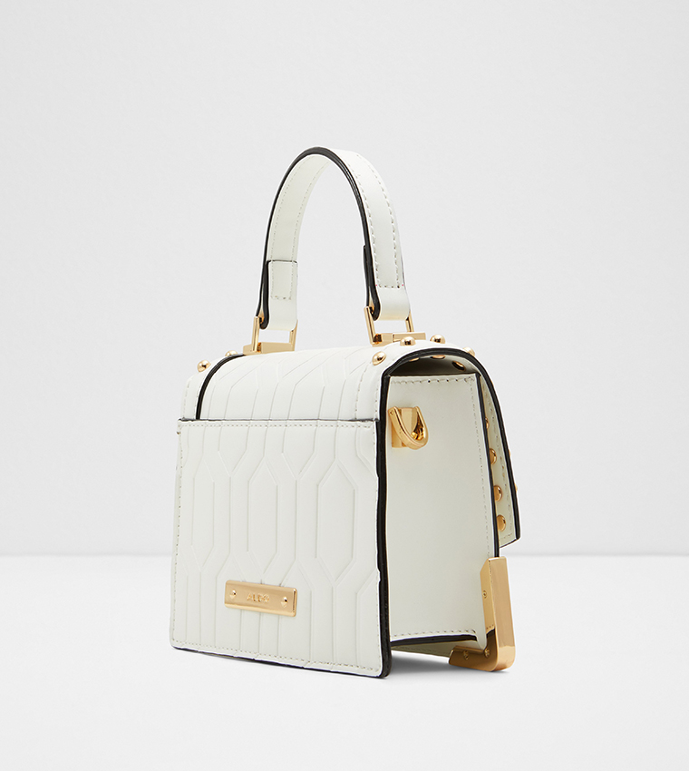 Buy Aldo OLENDAWETH Snake Metal Accent Mini Handbag In White ...