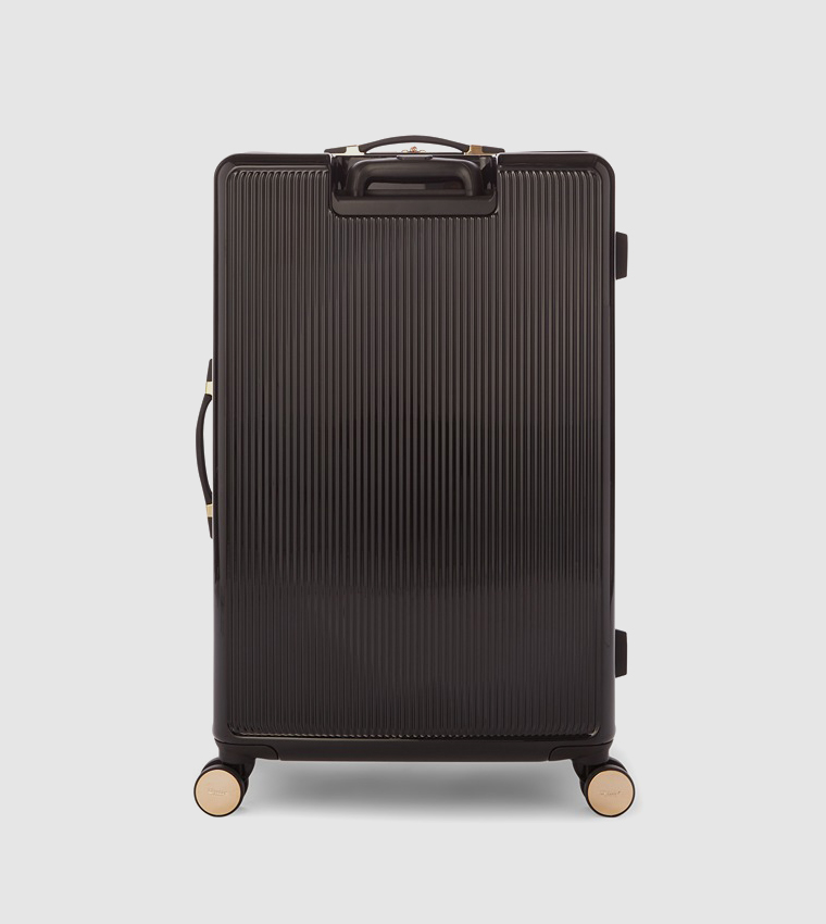 Buy Dune London Logo Detail Hard Shell Trolley Bag, 77cm In Black ...