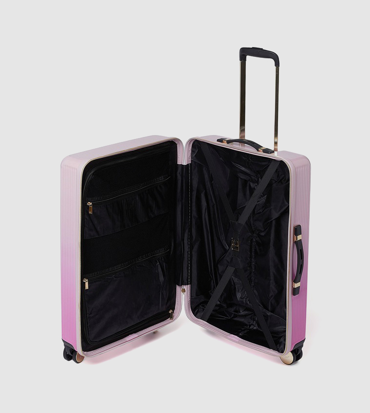 Buy Dune London Logo Detail Hard Shell Trolley Bag, 67cm In Pink ...