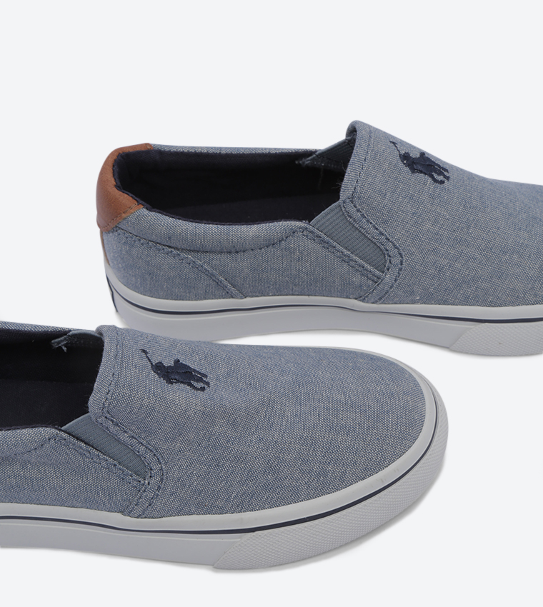 Buy Polo Ralph Lauren Thompson Logo Details Round Toe Slip Ons Light ...