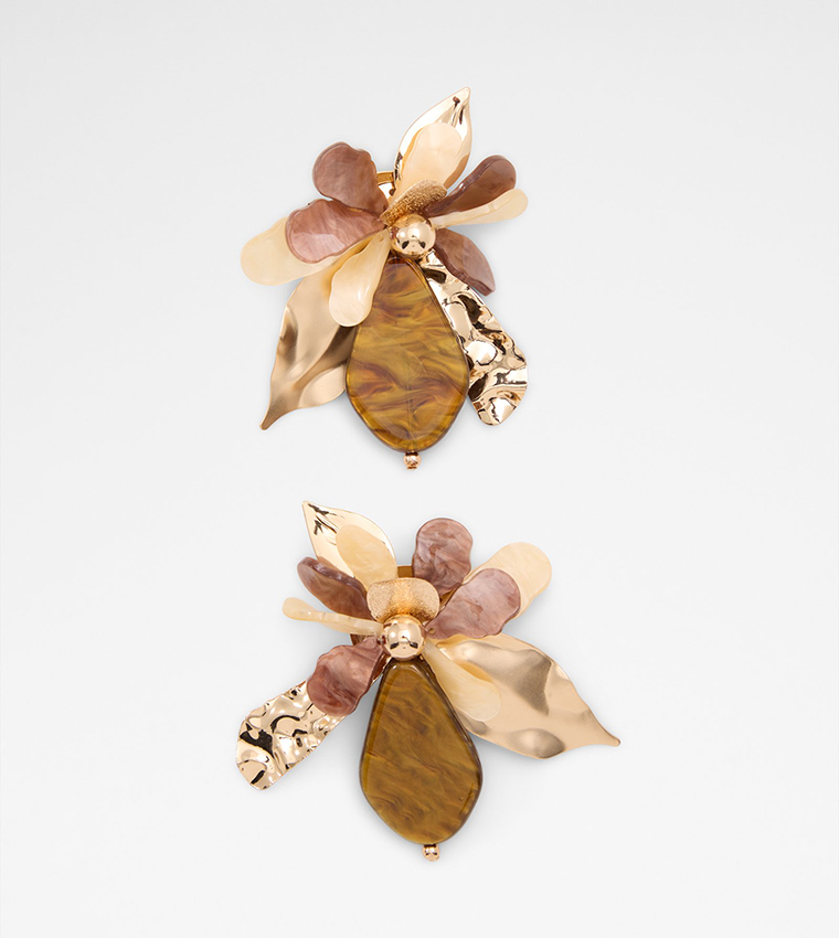 Buy Aldo Accessories PAOLLA Floral Detail Stud Earrings In Gold ...