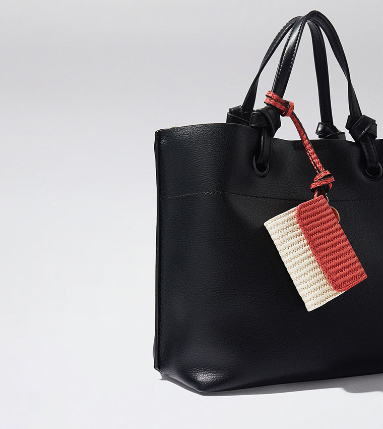 Buy Parfois Zippered Tote Bag With Coin Purse In Black | 6thStreet UAE